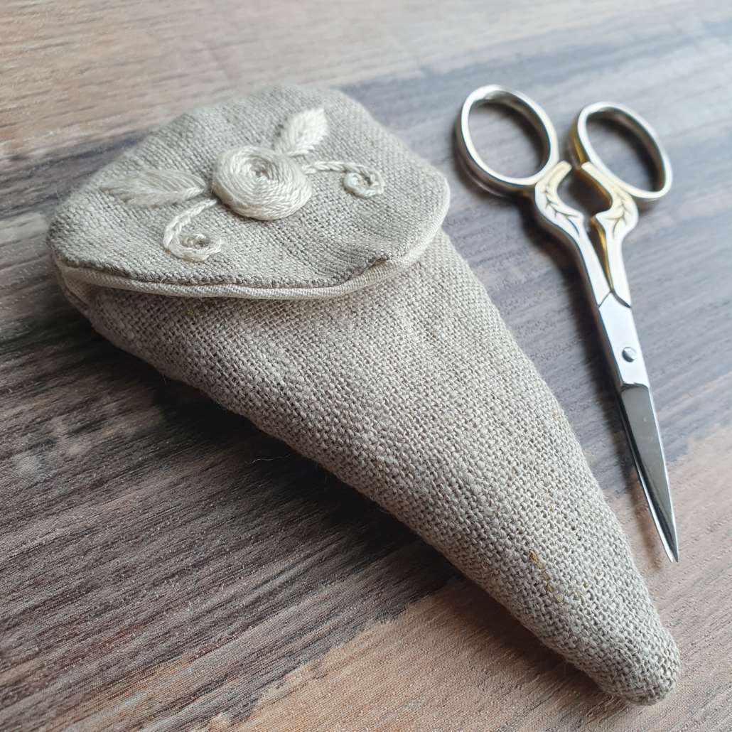 Hand Embroidery Linen Scissors Case - Hooray Hoop